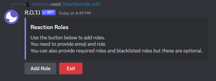 Self-Assignable Roles | R.O.T.I Docs