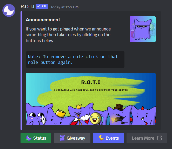 Self Assignable Roles R O T I Docs
