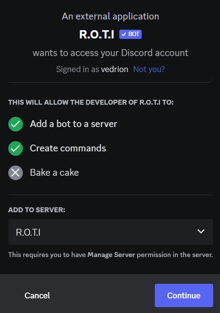 Adding the Bot | R.O.T.I Docs Adding the Bot | R.O.T.I Docs